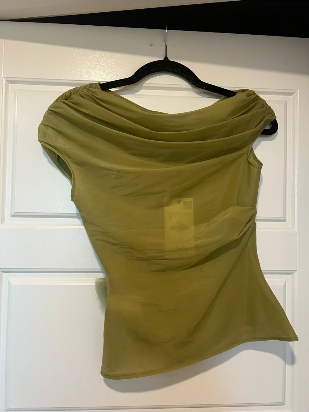 Zara | Tops | Zara Green Sheer Mesh Oneshoulder Floral Applique Top ...
